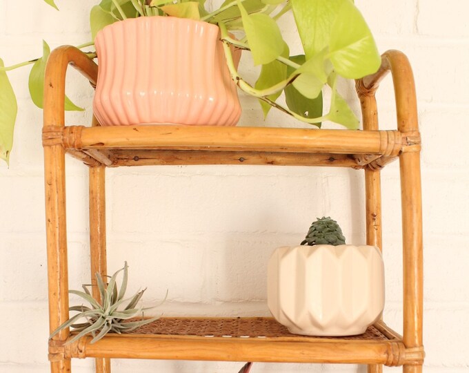 Small Bamboo Wicker Standing Shelf - Etsy