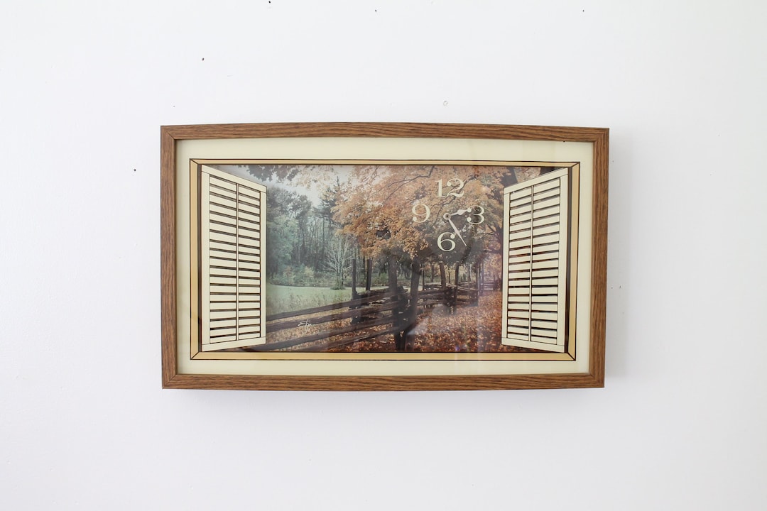 Vintage Elgin Shadow Box Wall Clock, Mid-century Reverse Painted Clock ...