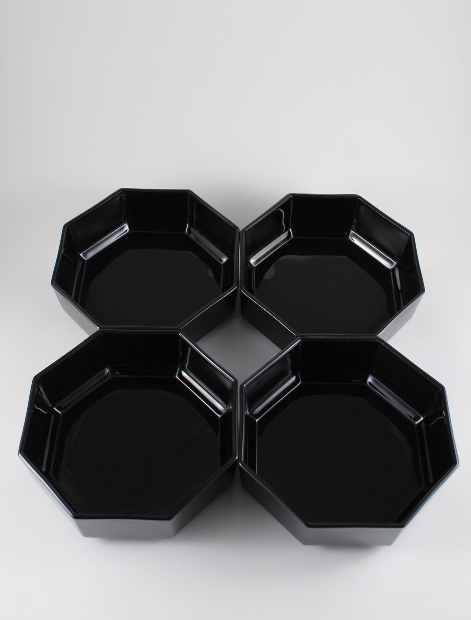 Vintage Black Arcoroc Octime Bowls Octagon Dinnerware Soup or | Etsy