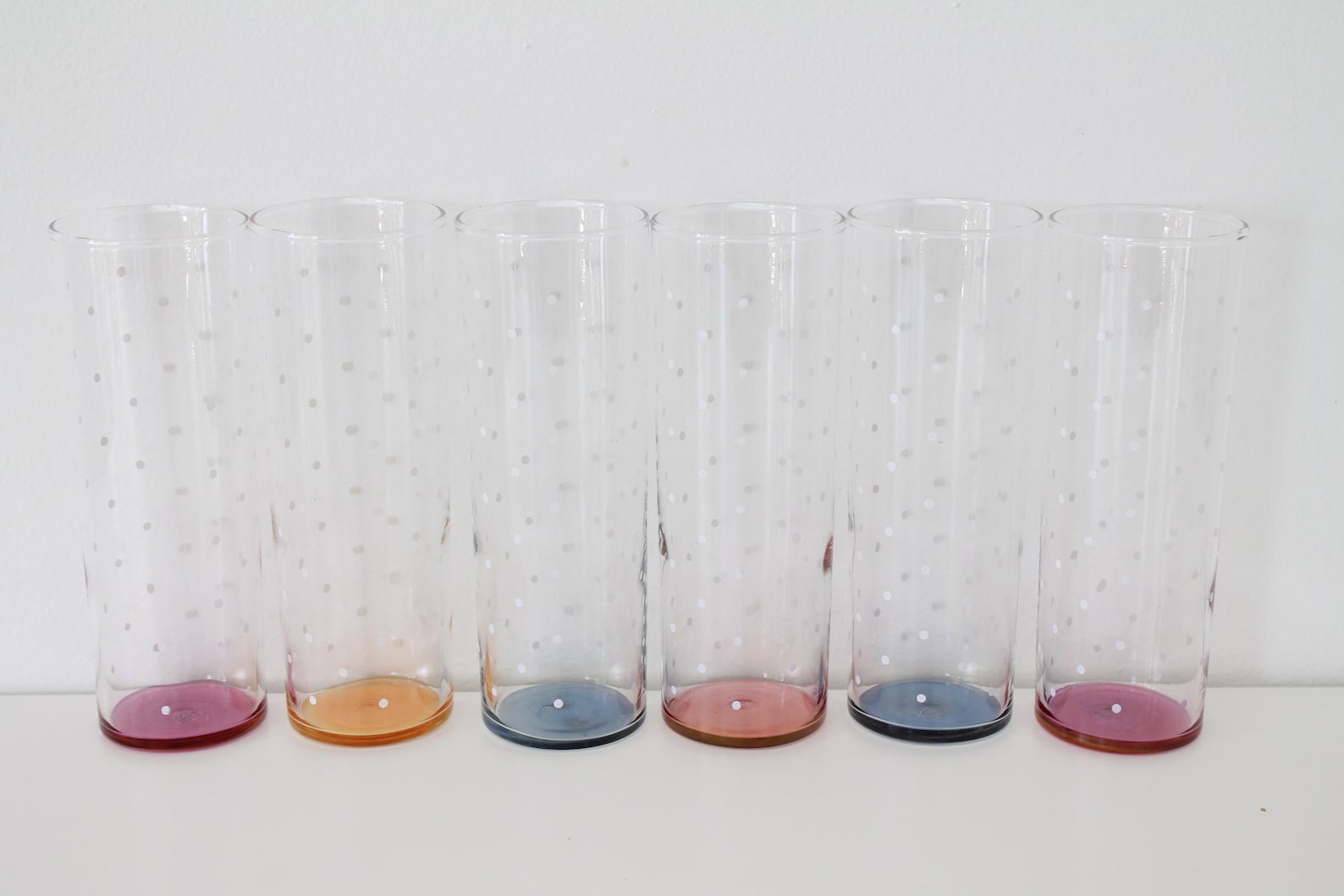 Vintage Tom Collins Glasses Mid-Century Barware Rainbow | Etsy