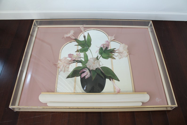 Vintage Jon Gilmore 80s Art Deco Floral Shadow Box - Etsy
