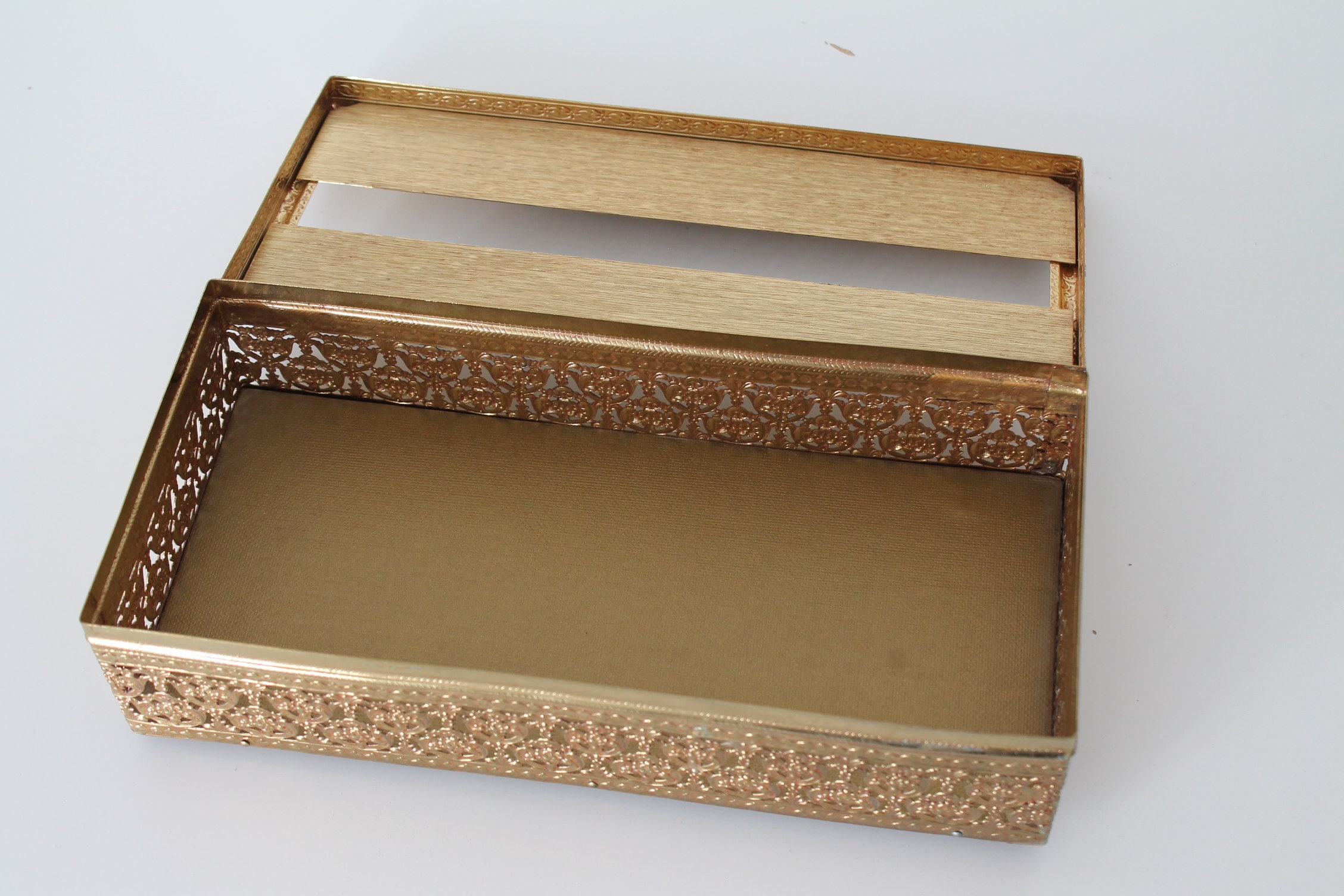 Vintage Gold Tissue Box Cover Stylecraft Ormolu Filigree - Etsy