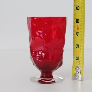 Vintage Ruby Red Crinkle Ice Glasses, Morgantown Seneca Driftwood ...