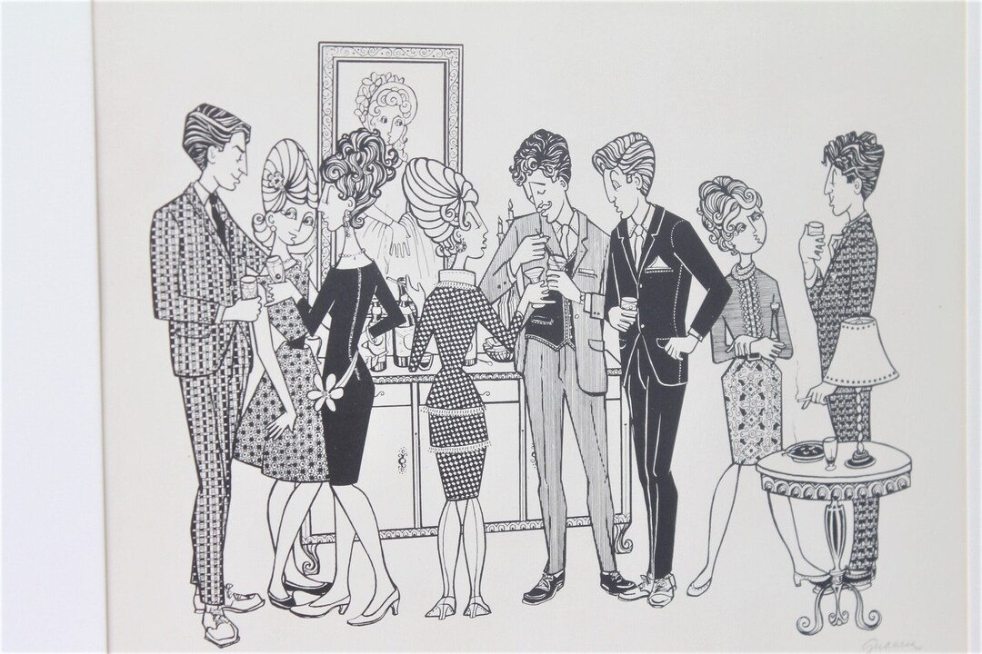 Vintage Aldora Guarnera Signed Lithograph Print, Retro 1960's Framed ...