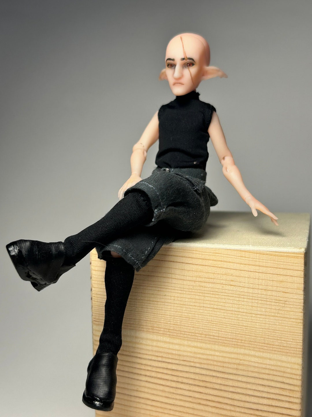 Full SET ,BJD 1:12 Elf, Miniature Doll Boy BJD 1/12, Dollhouse 1/12 ...