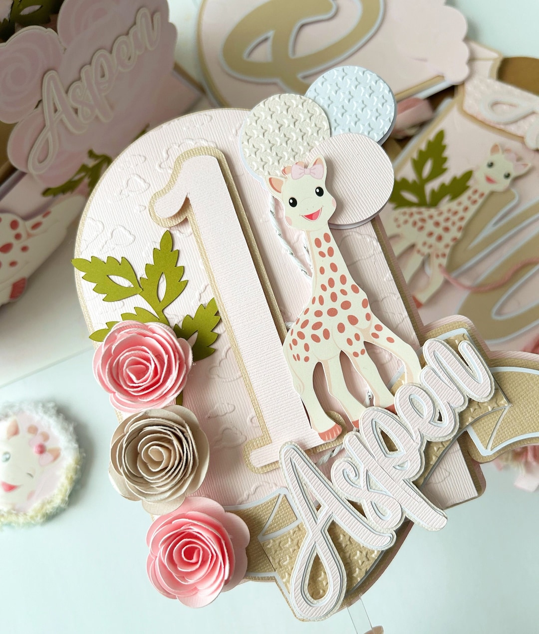 The Giraffe Birthday/ Giraffe Cake Topper/ Safari Birthday Decoration ...