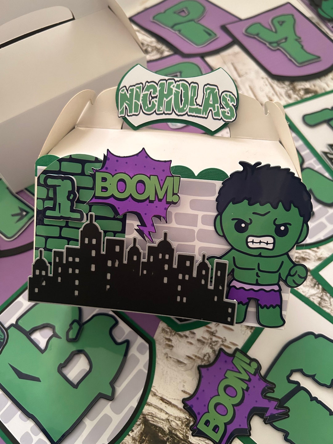 Hulk Candy Gable Box, Box Smash Birthday, Green Man ,party Exit Boxes ...