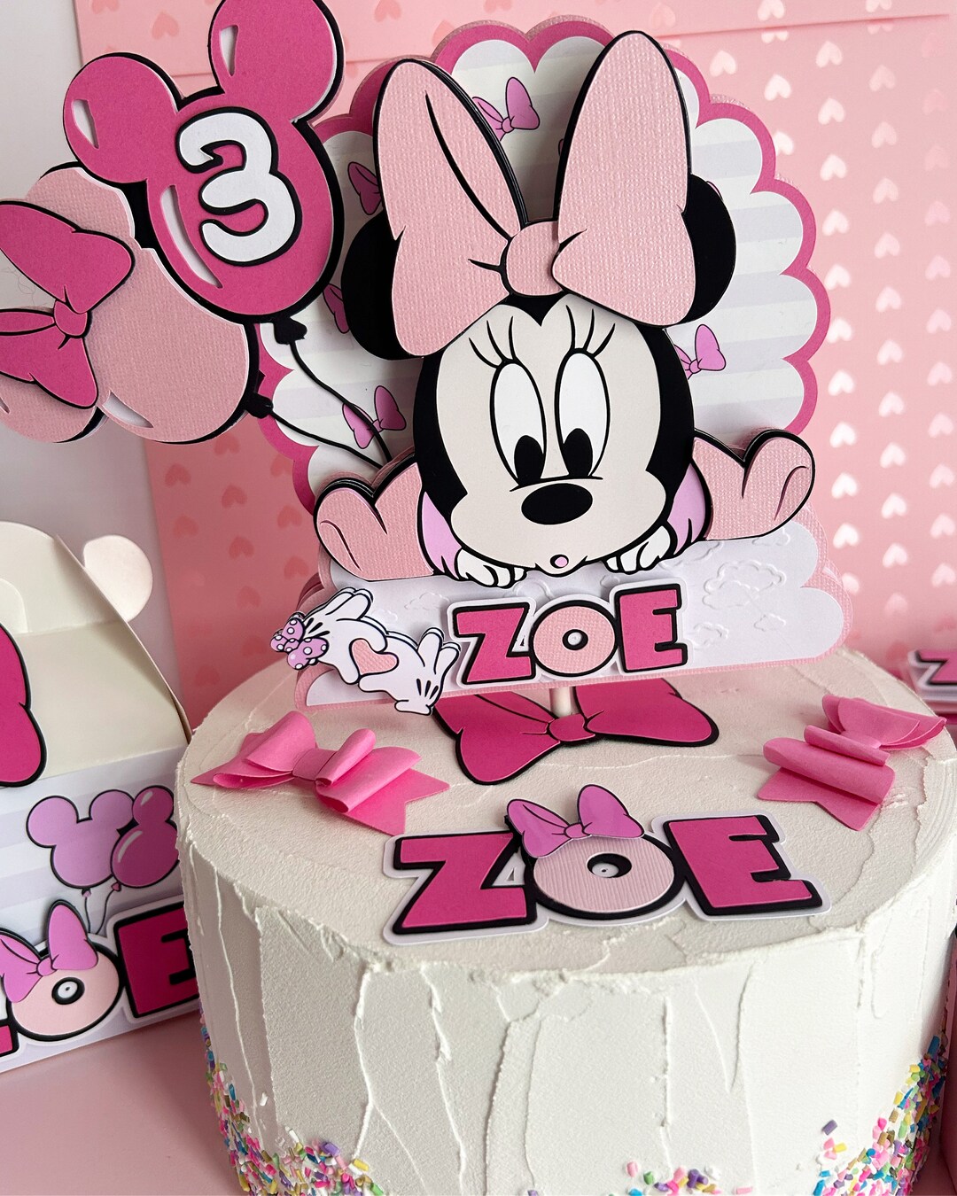 Minnie Mouse Cake Decor, Minnie Mouse Cake Topper, Baby Minnie Party ...