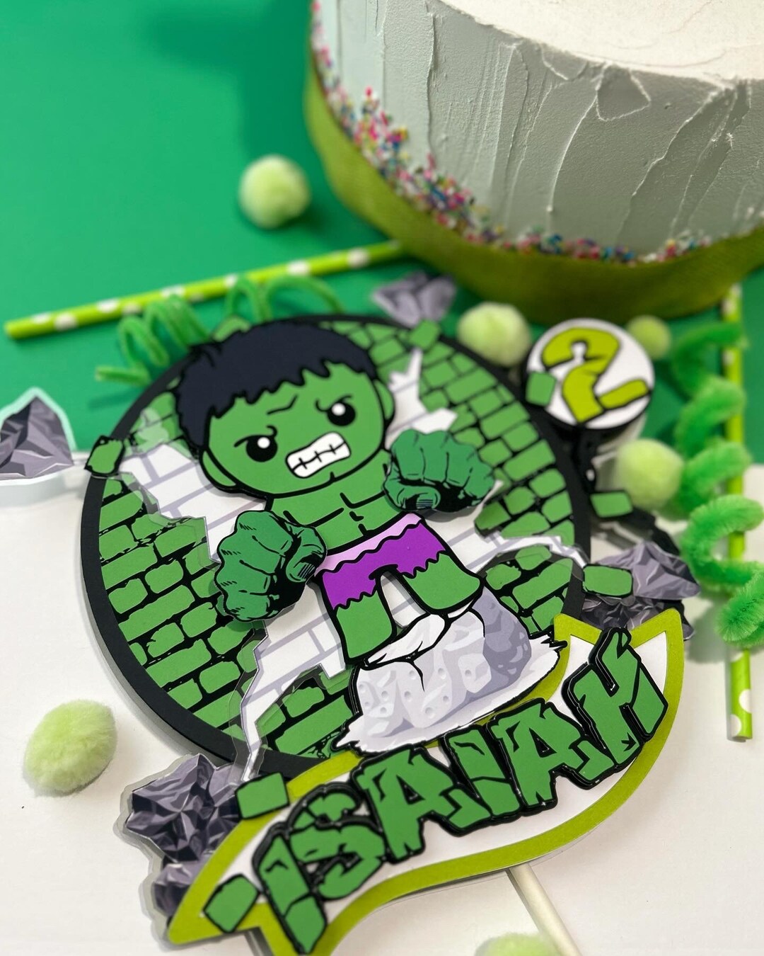 Hulk Cake Topper, Green Man, Hulk Party Decor, Hulk Birthday Party ...