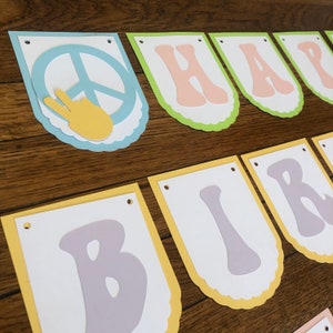 Groovy HBD Banner , Hippie Theme, Retro Banner, Boohoo Birthday, Chic ...