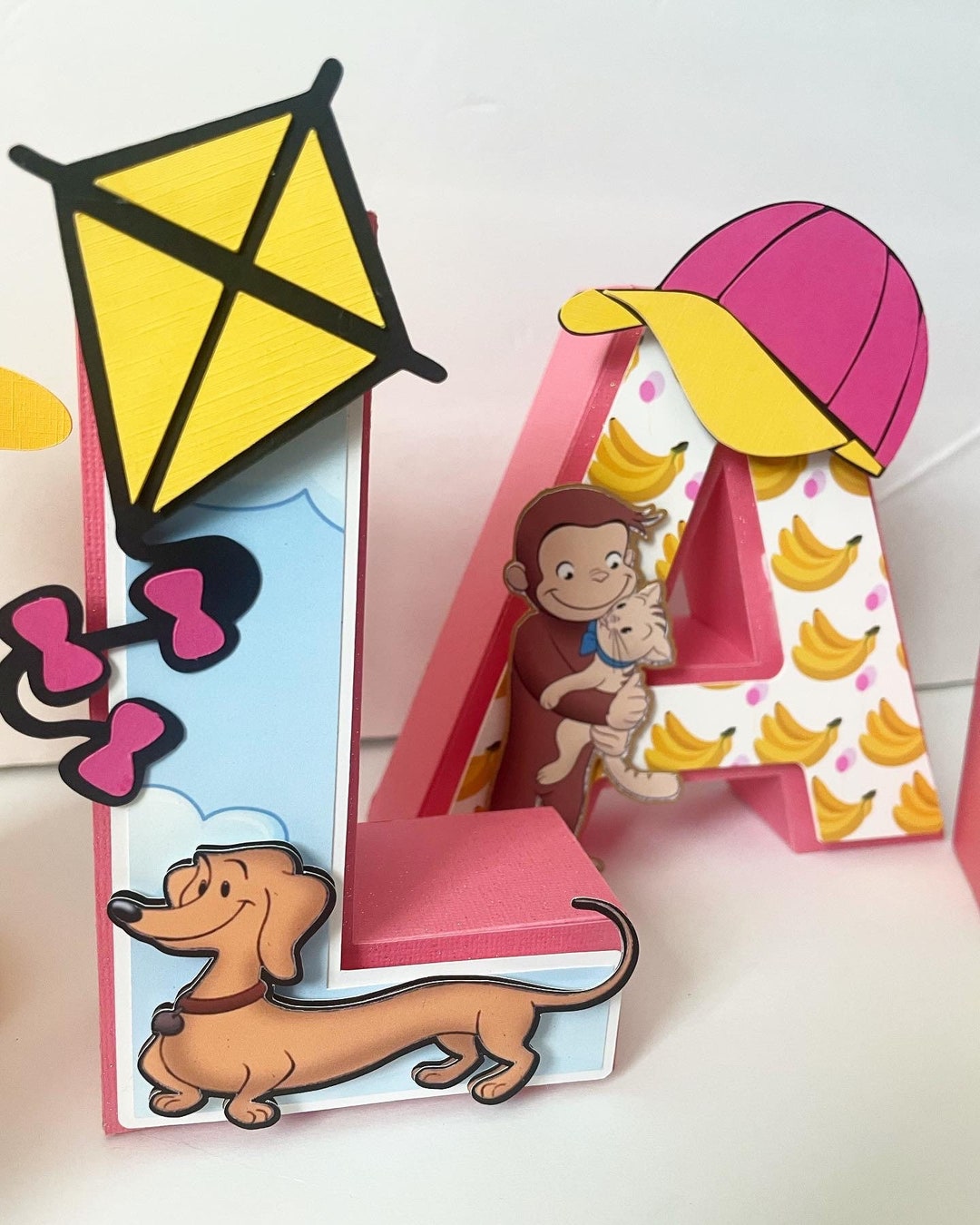 Curious Custom Theme, 3d Letter Name, Monkey Decoration, Curious George ...