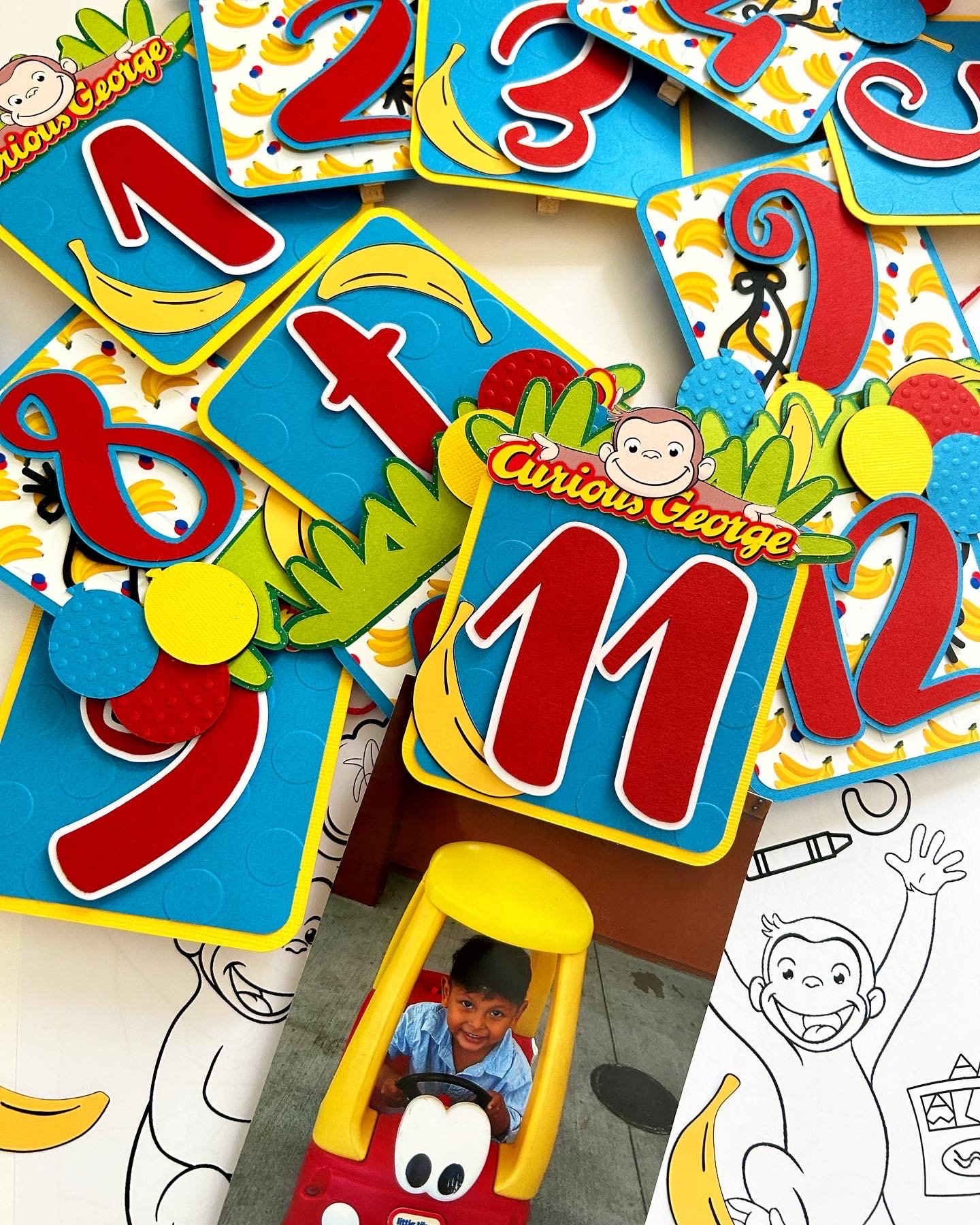 Curious George, Curious George Banner, Monkey Birthday Banner, Monkey ...