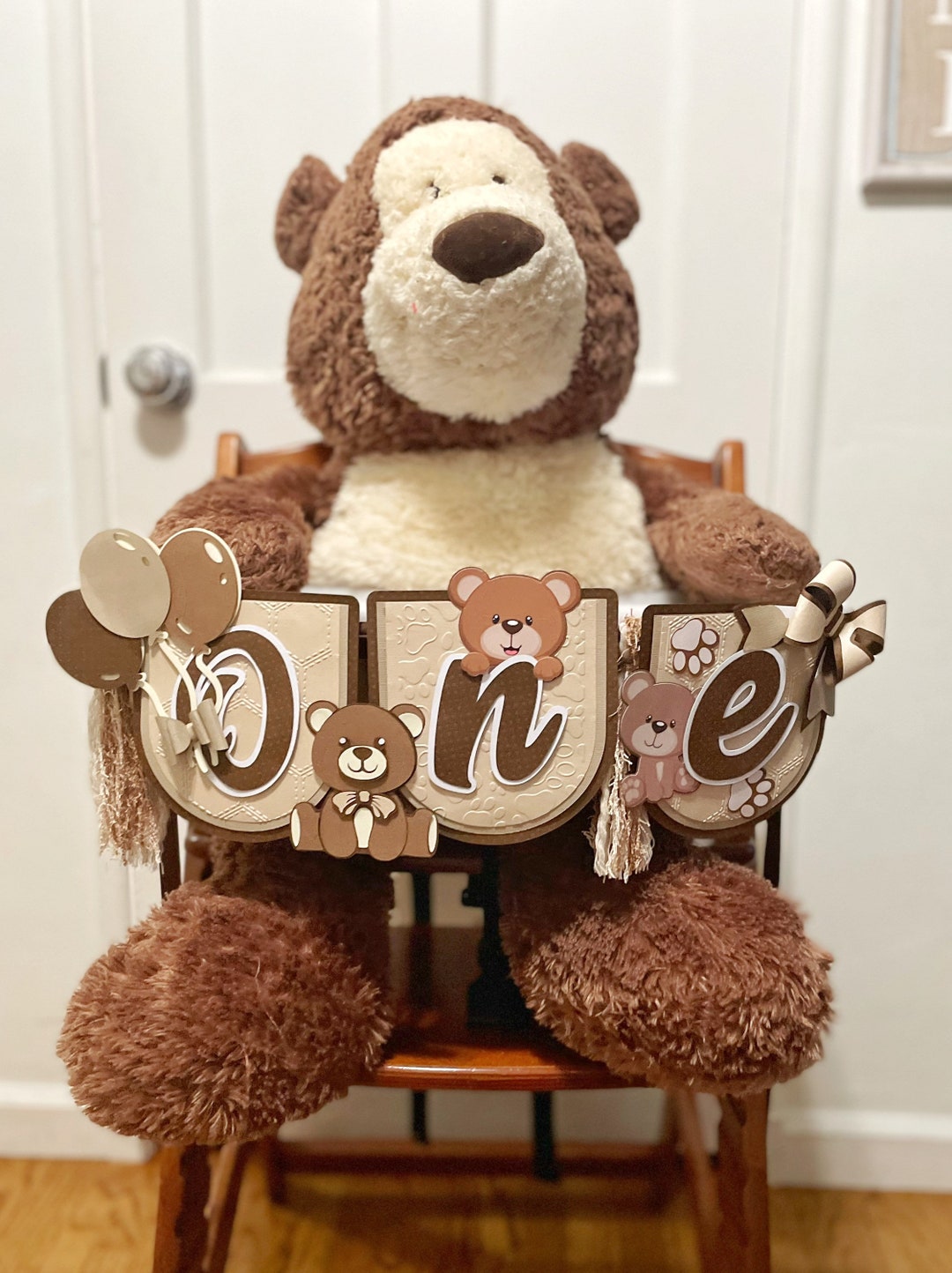 Baby Bear Banner, 1st Birthday Banner, Brown Bear Decoration, Teddy ...