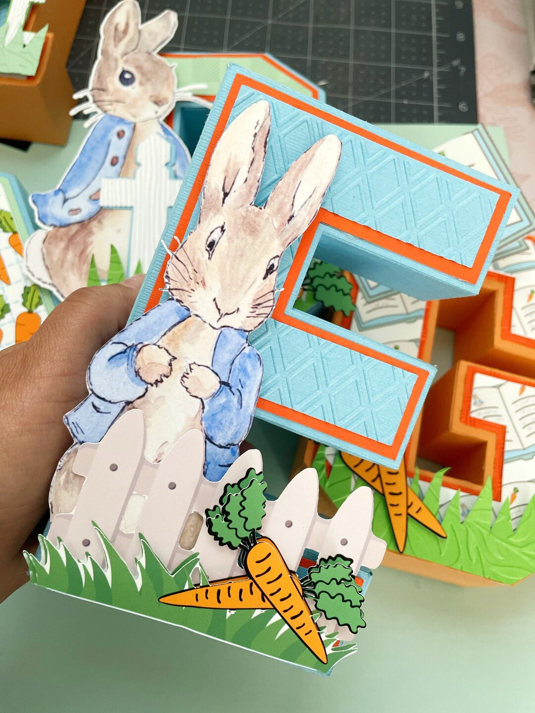 Rabbit Birthday 3D Letter Name . 3D Letter Pitter Rabbit, - Etsy