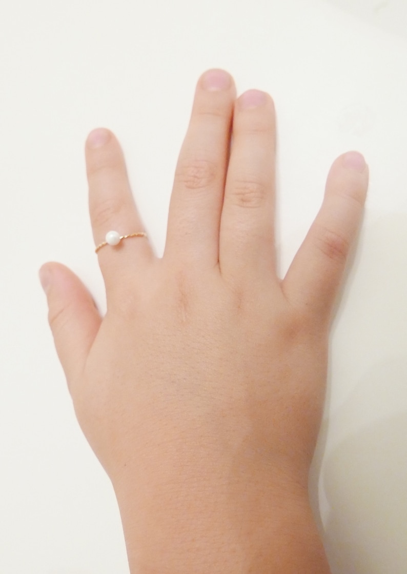 Handmade Dainty Ring With Tiny Pearl for Little Girl-birthday | Etsy