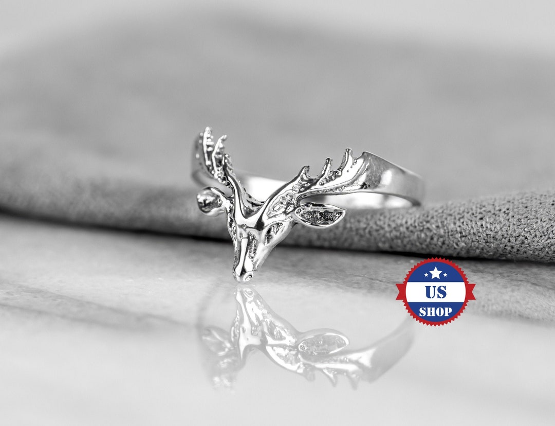 Sterling Silver Deer Antler Ring - Nature Inspired Jewelry - Etsy
