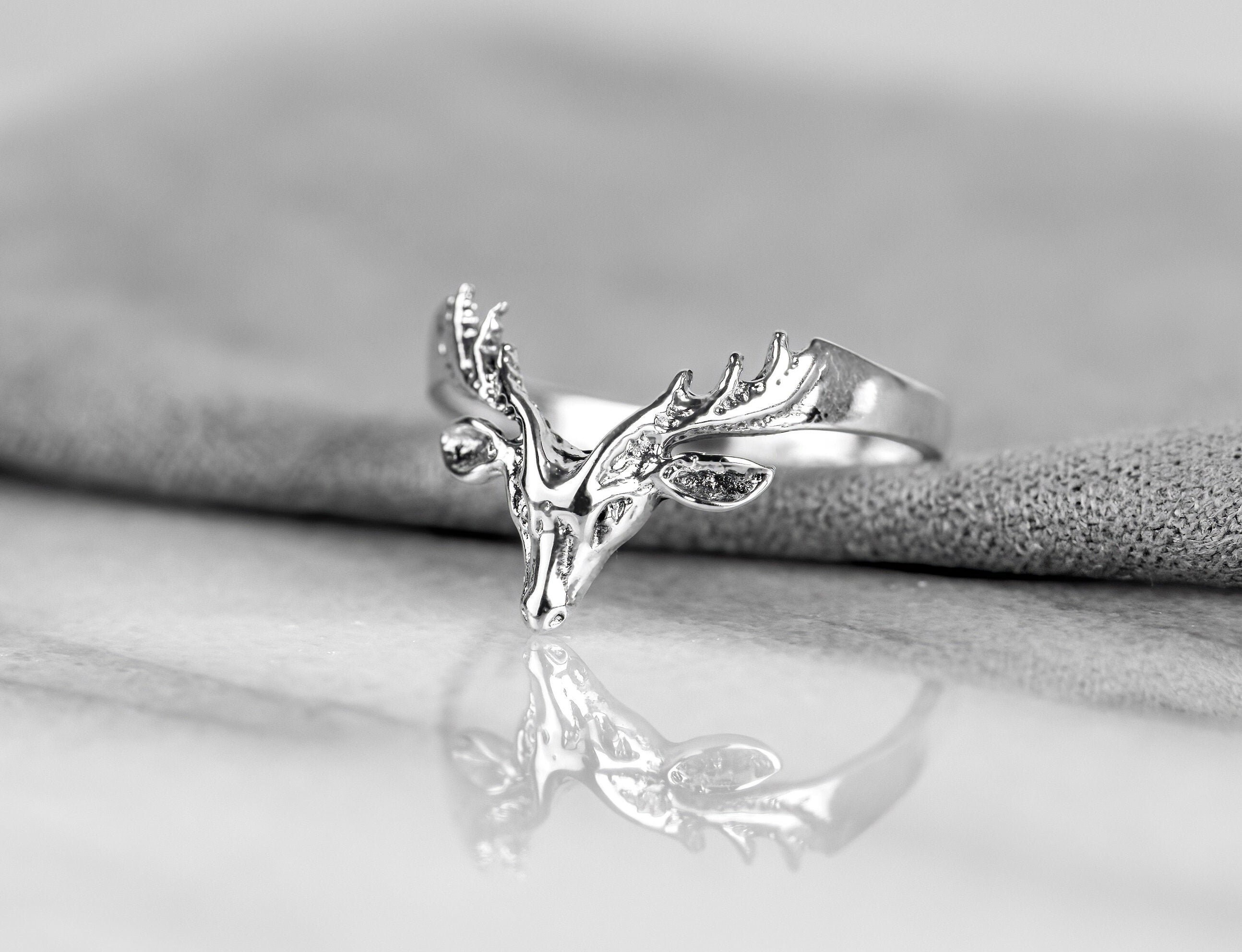 Sterling silver antler ring store
