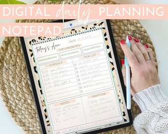 Digital Weekly Planning Leopard Print Notepad Hustle Sanely® | Etsy