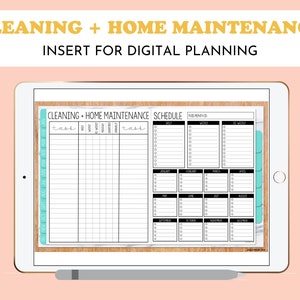 Cleaning and Home Maintenance Schedule Insert for Digital Planning - Etsy