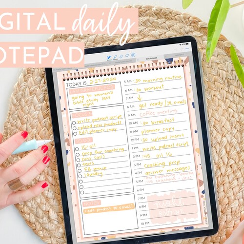 Digital Daily Schedule and To-do Notepad With Focus 3 Hustle - Etsy