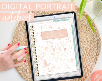 Digital Portrait Notebook With 5 Tabs Leopard Print Blank, Dotted ...