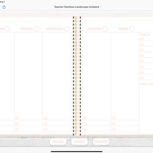 Customizable Boho Rainbow Digital Teacher Planner | Undated Landscape ...