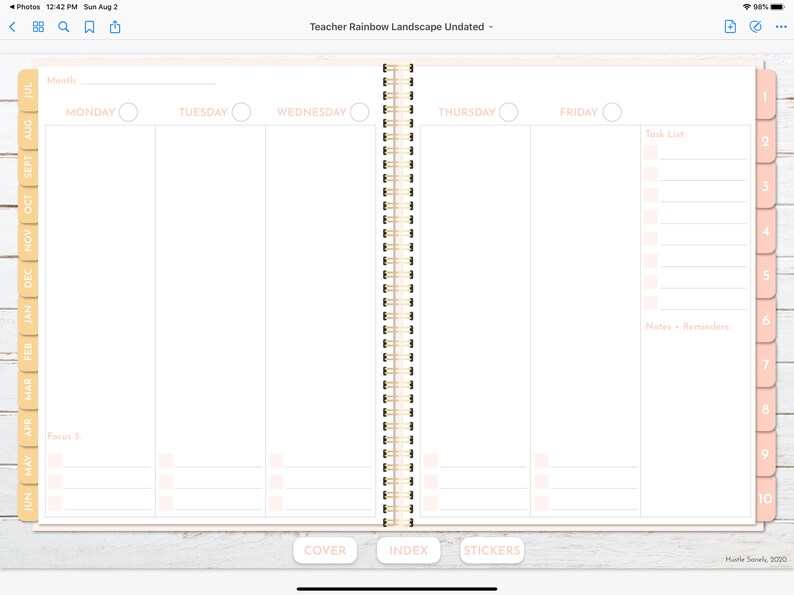 Customizable Boho Rainbow Digital Teacher Planner Undated - Etsy