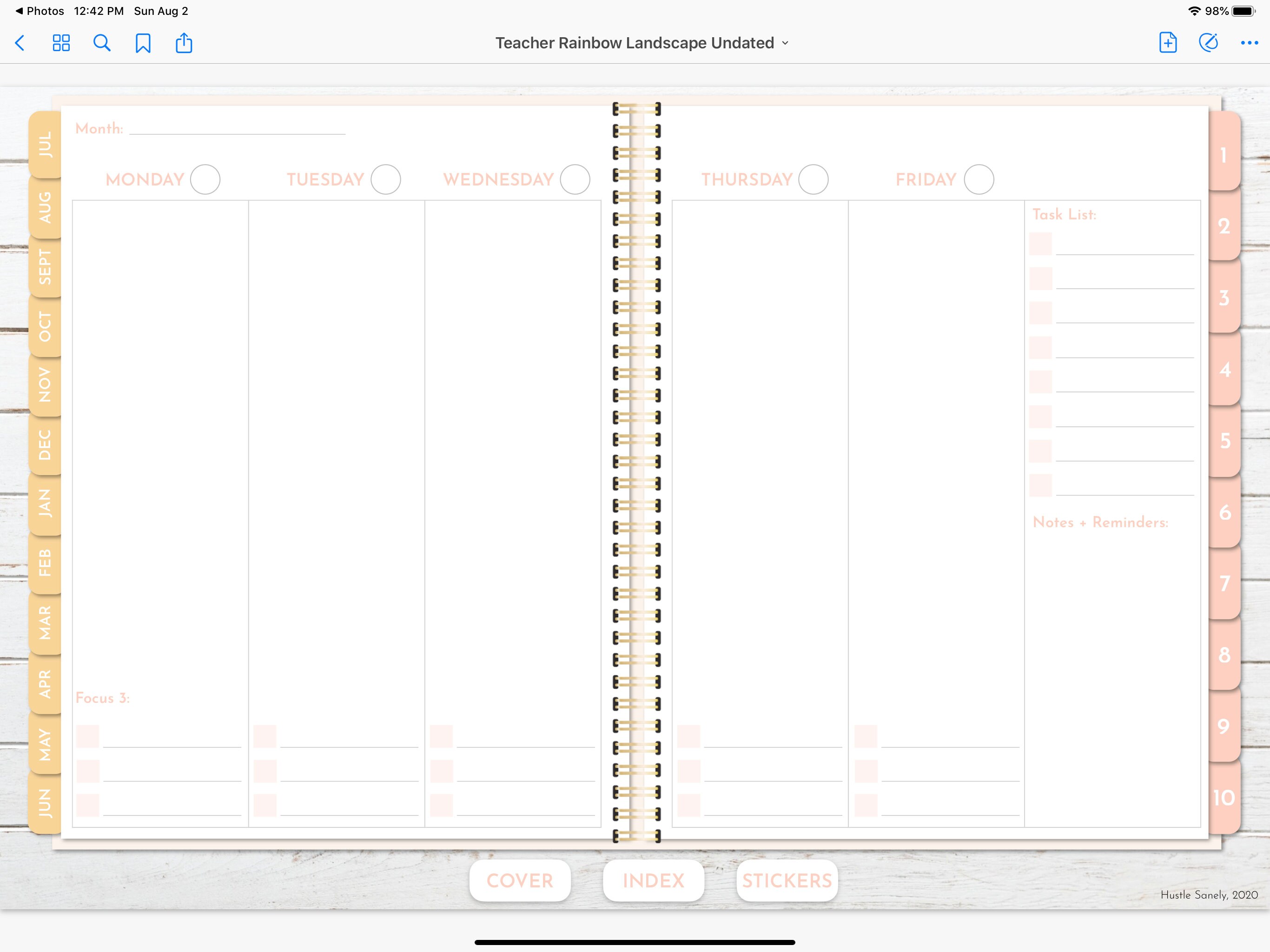 Customizable Boho Rainbow Digital Teacher Planner Undated | Etsy