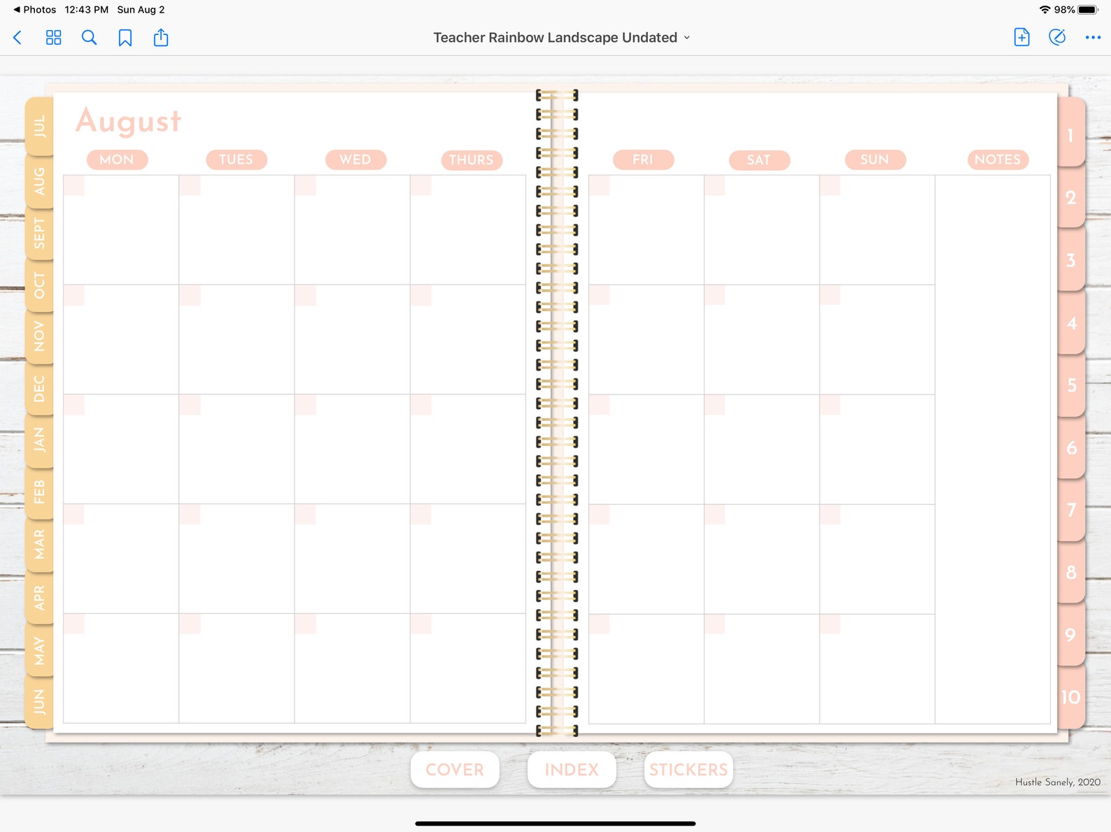 Customizable Boho Rainbow Digital Teacher Planner Undated - Etsy