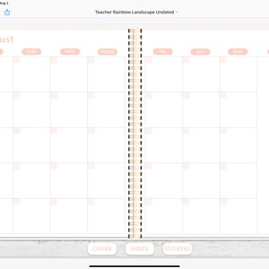 Customizable Boho Rainbow Digital Teacher Planner | Undated Landscape ...