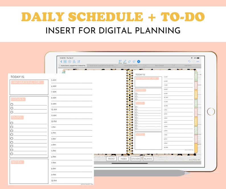Daily Schedule and To-do Insert for Digital Planning | 5 AM - 10 PM ...