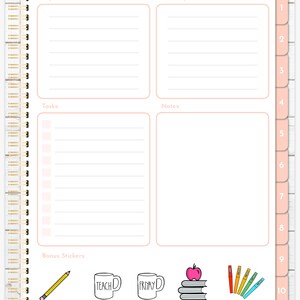 Customizable Boho Rainbow Digital Teacher Planner | Undated Portrait ...