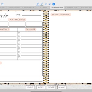 Leopard Print Undated Landscape Digital Planner | Hustle Sanely® - Etsy