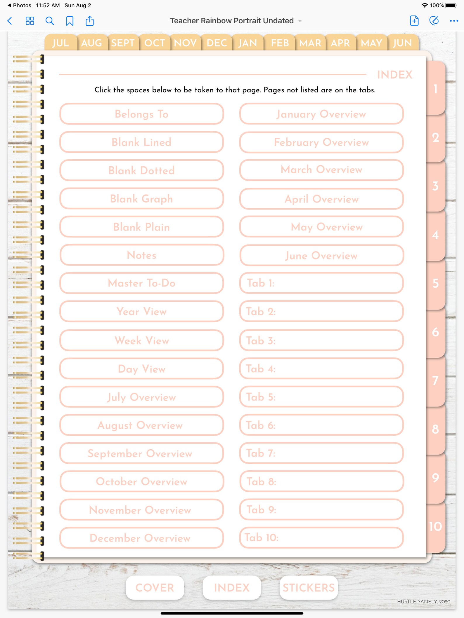 Customizable Boho Rainbow Digital Teacher Planner Undated - Etsy