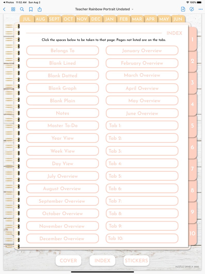 Customizable Boho Rainbow Digital Teacher Planner Undated - Etsy
