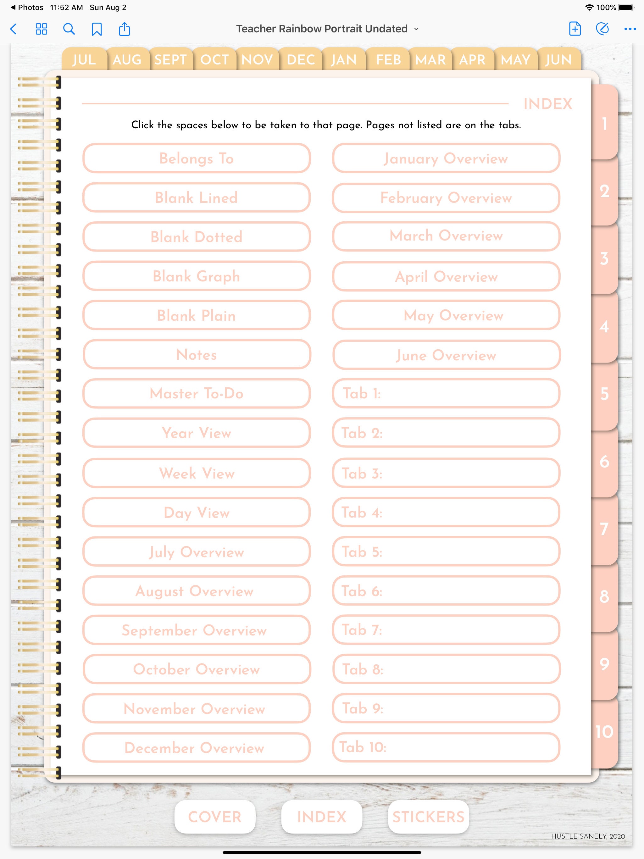 Customizable Boho Rainbow Digital Teacher Planner Undated - Etsy