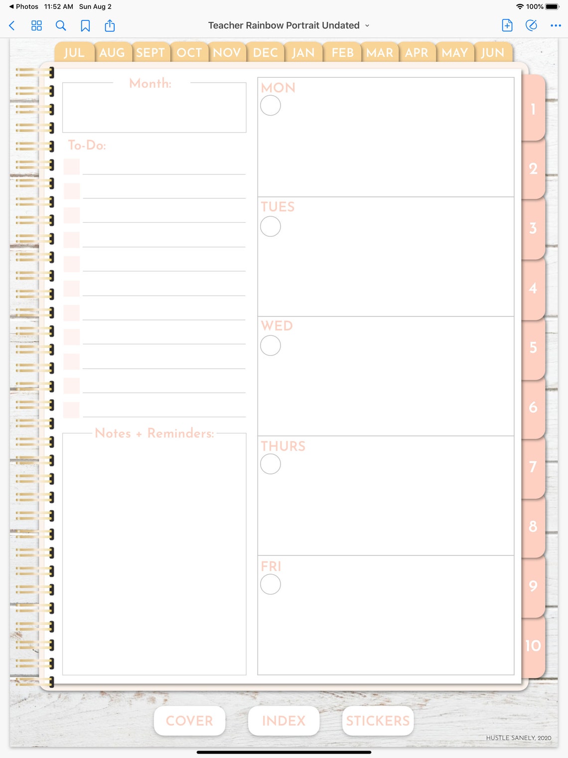 Customizable Boho Rainbow Digital Teacher Planner Undated - Etsy