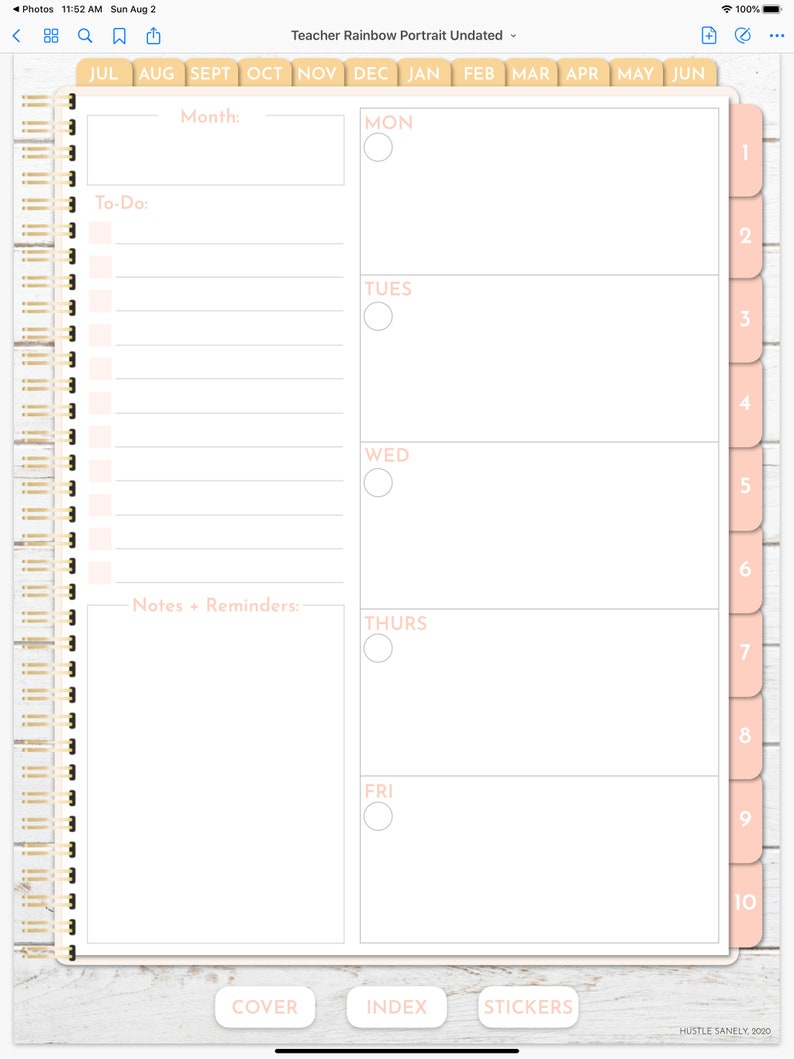 Customizable Boho Rainbow Digital Teacher Planner Undated - Etsy