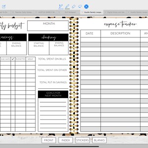 Leopard Print Undated Landscape Digital Planner | Hustle Sanely® - Etsy
