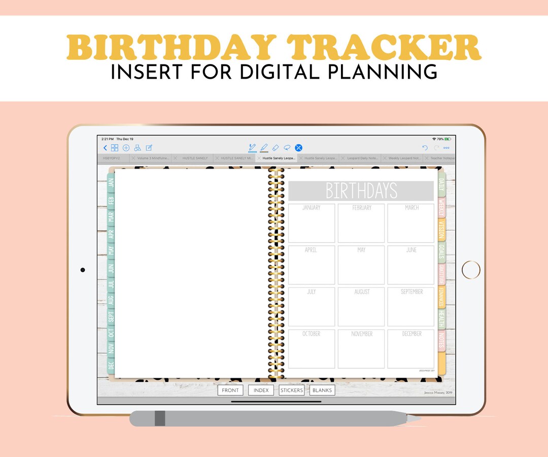 Birthday Tracker for Digital Planning - Etsy
