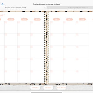 Customizable Leopard Digital Teacher Planner | Undated Landscape ...
