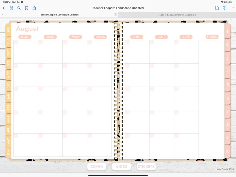 Customizable Leopard Digital Teacher Planner Undated | Etsy