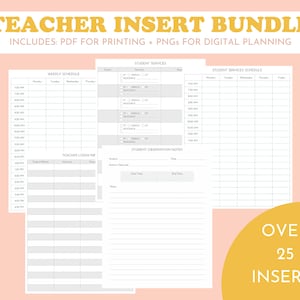 Digital Teacher Planning Insert Bundle | Print or Use for Digital ...