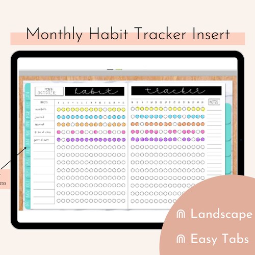 Habit Tracker Insert for Digital Planning | Etsy