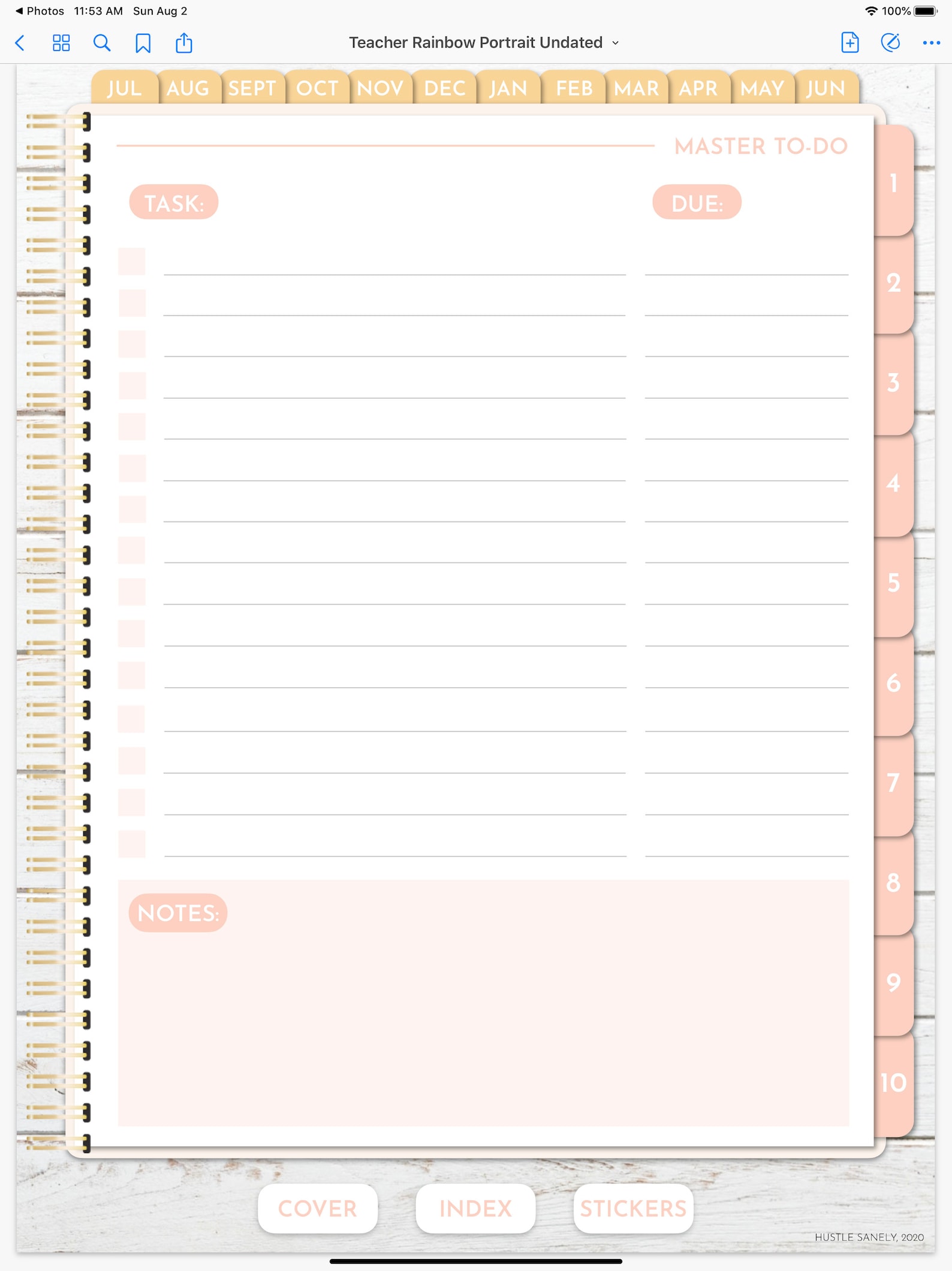 Customizable Boho Rainbow Digital Teacher Planner Undated - Etsy