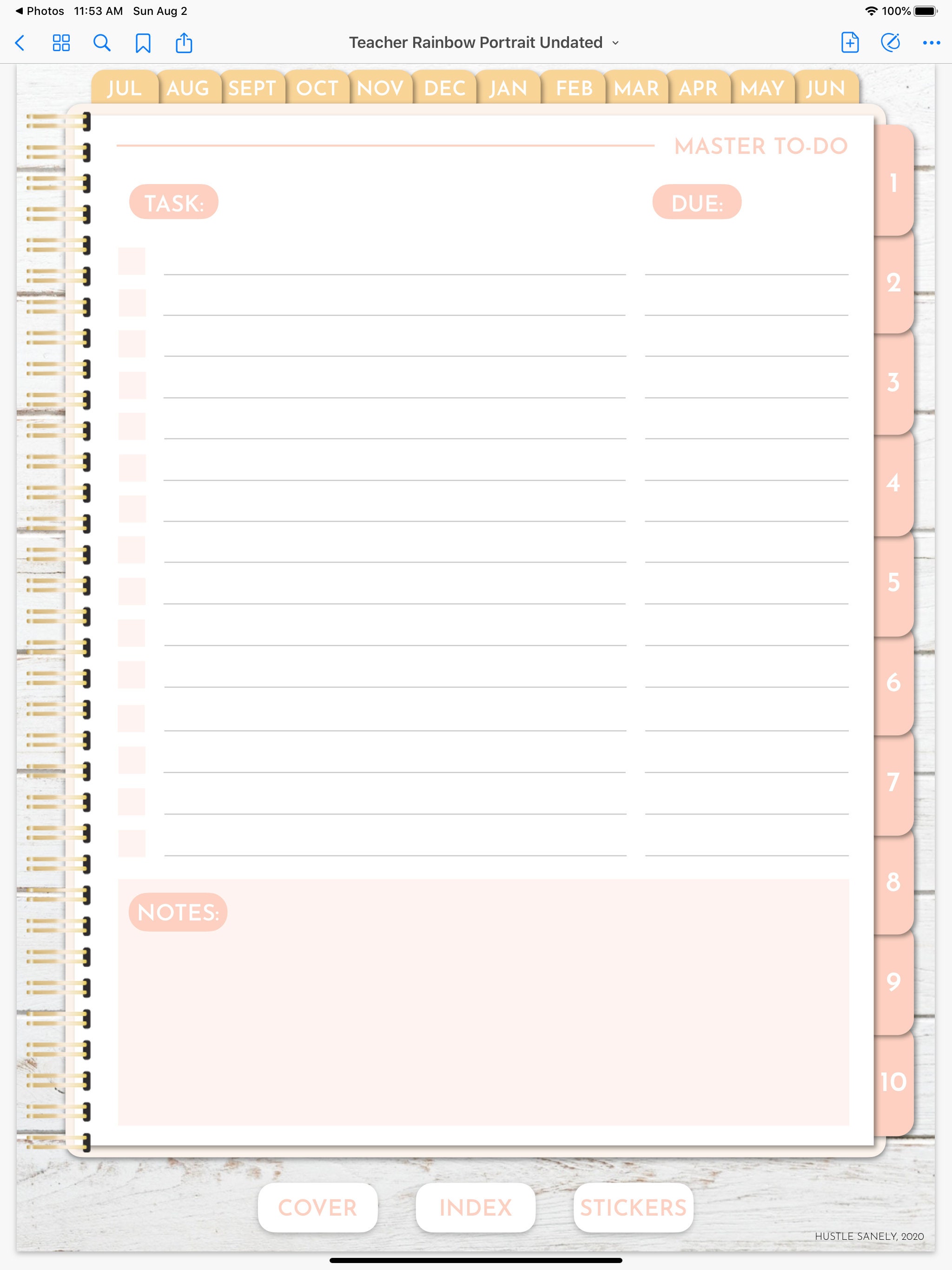 Customizable Boho Rainbow Digital Teacher Planner Undated - Etsy