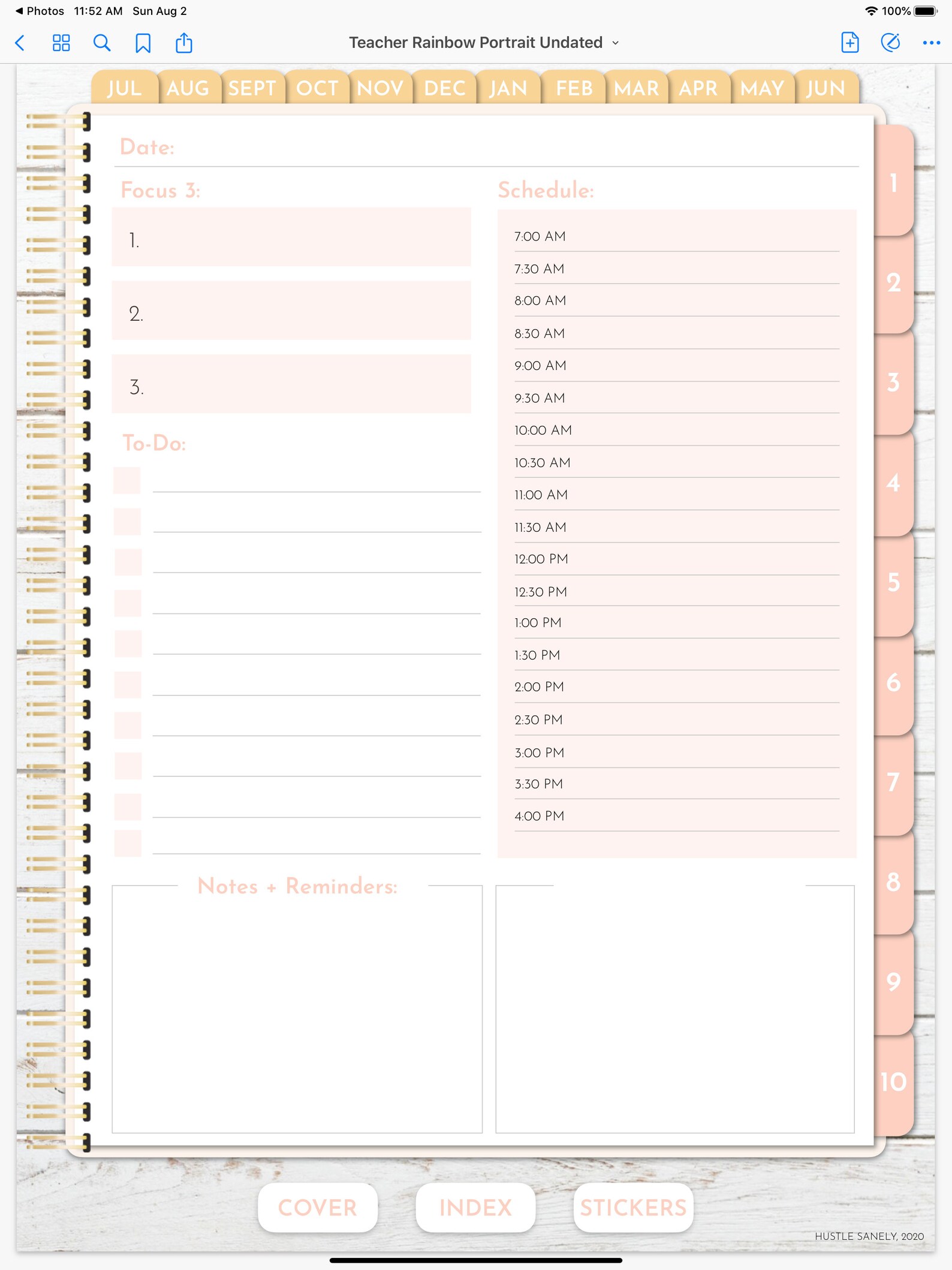 Customizable Boho Rainbow Digital Teacher Planner Undated - Etsy