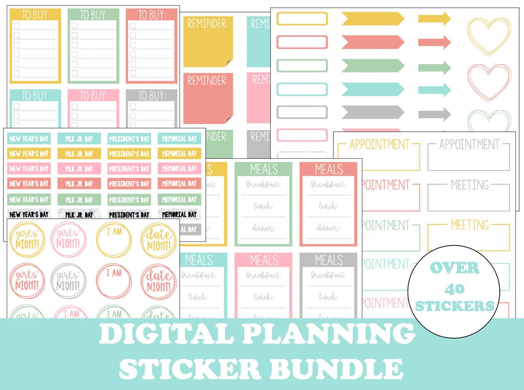 Digital Planning Sticker Bundle With Holidays - Etsy