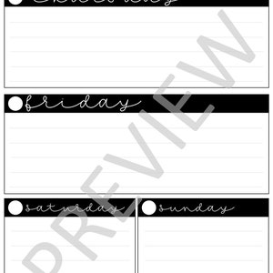 Horizontal Weekly Insert for Digital Planning - Undated Blank - Etsy