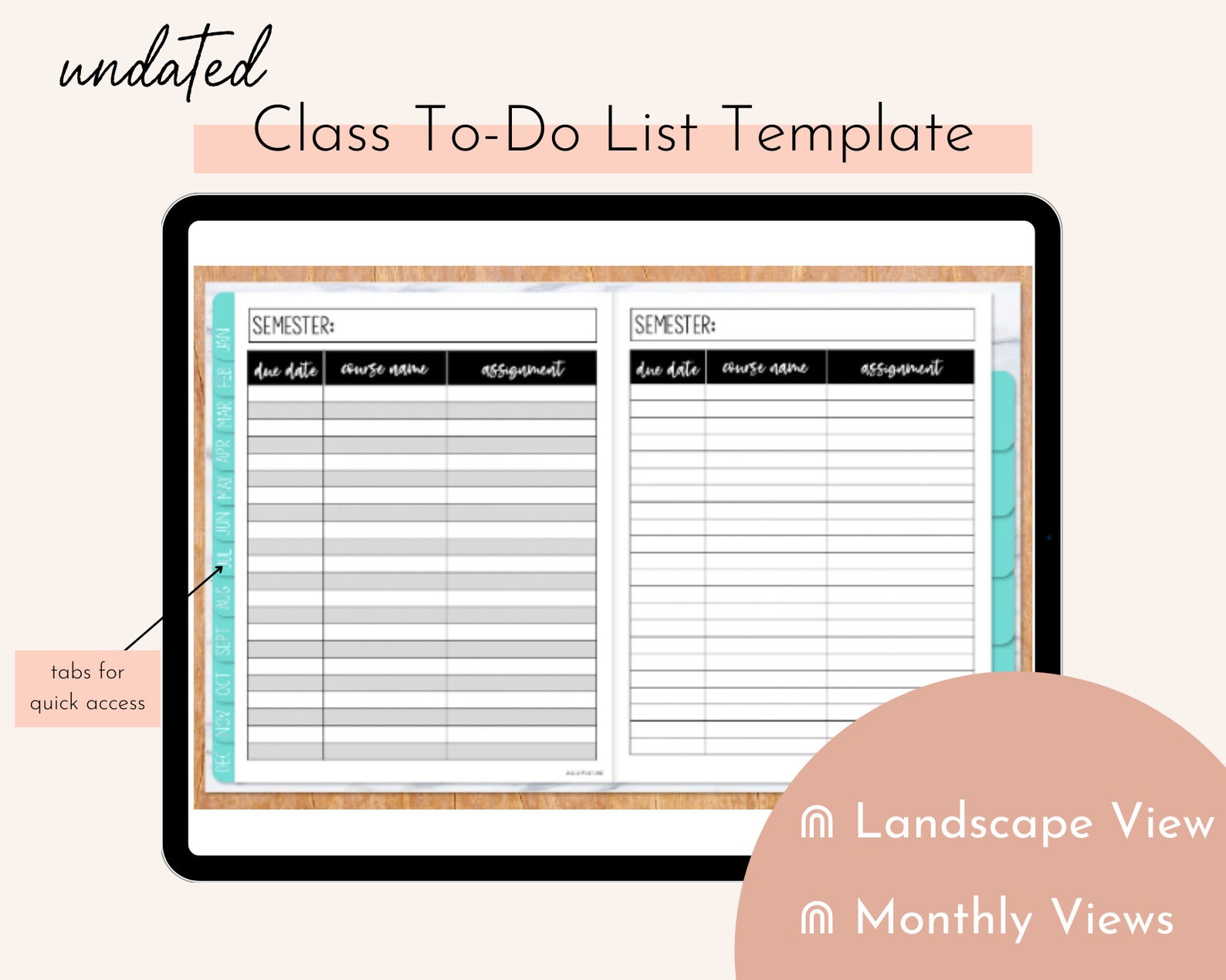 Class To-do List Template for Digital Planning - Etsy
